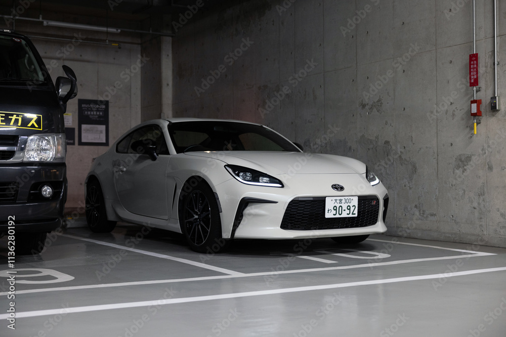 Minato, Tokyo, Japan - November 22 2024: A White paint Toyota Gazoo ...