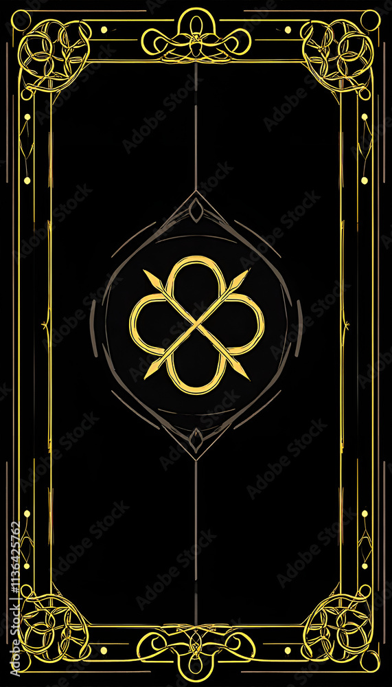 Art Deco style tarot card with featuring sacred geometry element Celtic ...