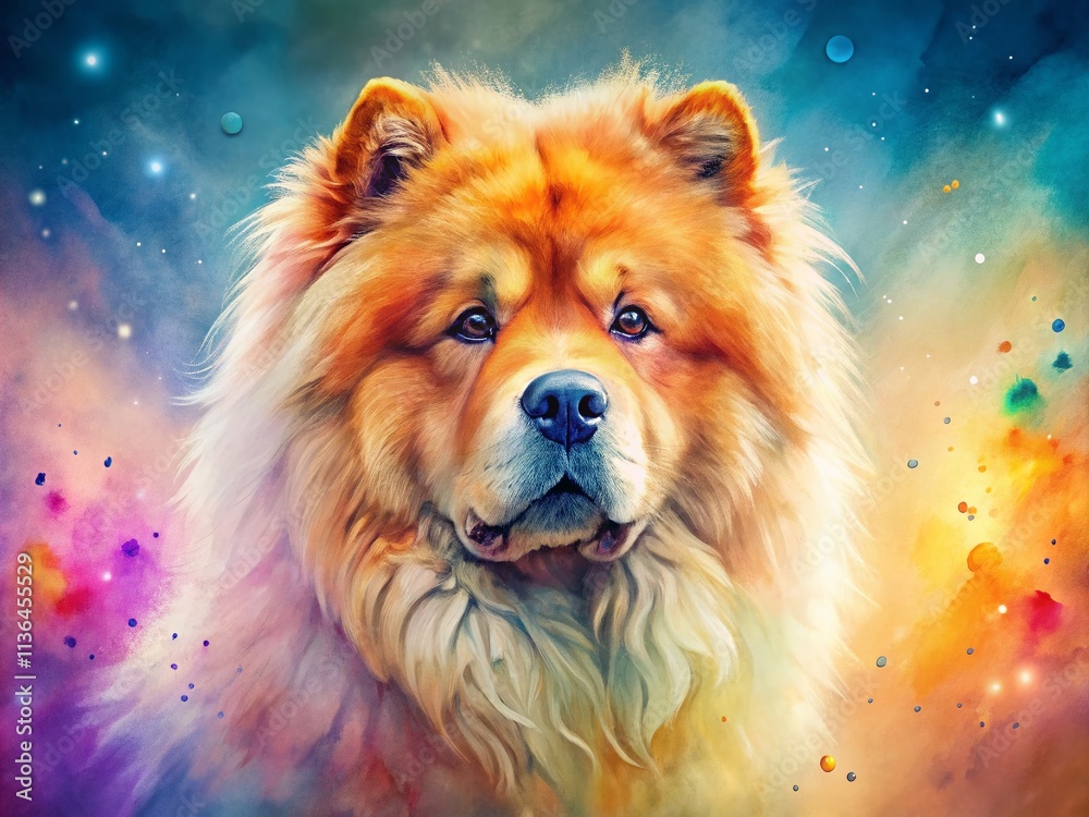 Chow Chow Dog Watercolor Clipart, Long Exposure Painting, Artistic Pet ...