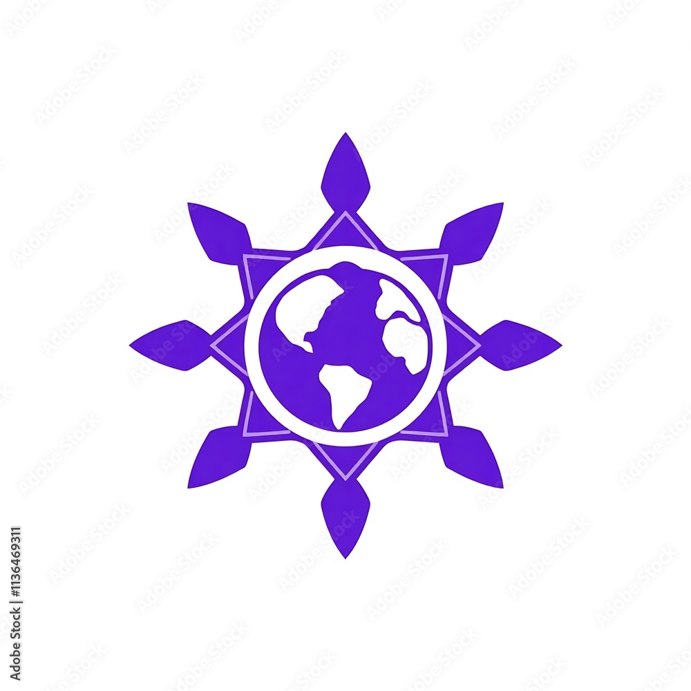 Purple Earth Compass Logo Design: A simple yet powerful logo design ...