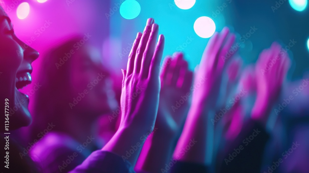 A diverse group of team members clapping and celebrating a milestone ...