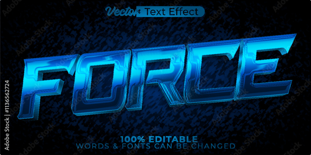 Force Vector Text Effect Editable Alphabet Energy Electric Light ...