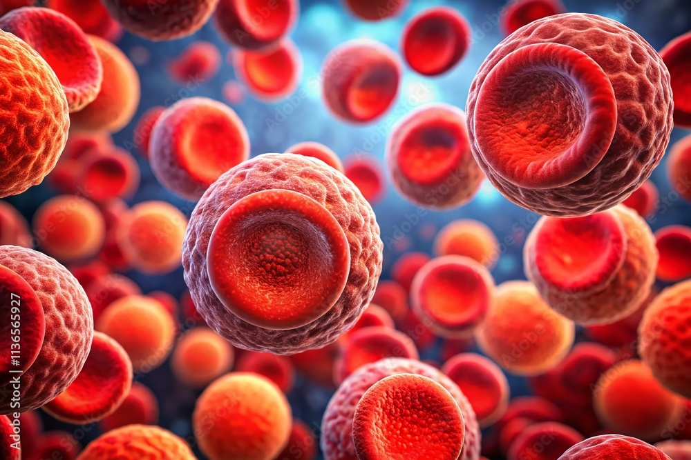 Microscopic Blood Cell Analysis: Red Blood Cells & Leukocytes Macro ...