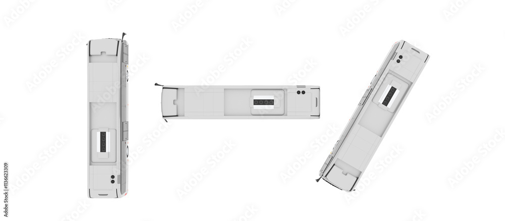 3D rendering bus set with blank surface for mockup branding, Coach Bus ...