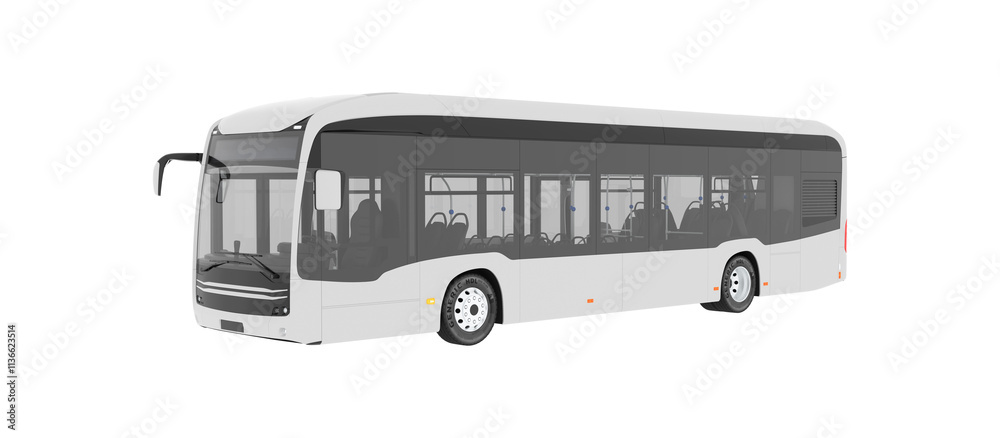 Arkistokuvituskuva 3D rendering bus set with blank surface for mockup ...