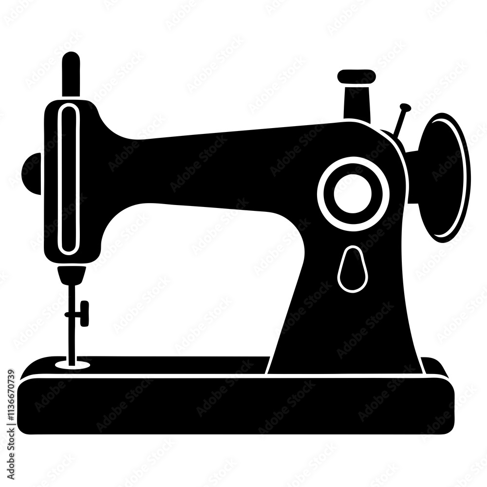sewing machine clip art vector illustration Stock Vector | Adobe Stock