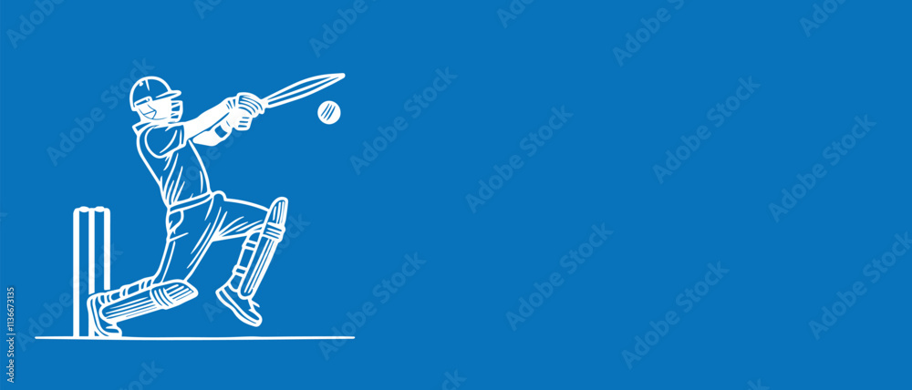 Bats man playing cricket vector illustration for cricket match poster ...