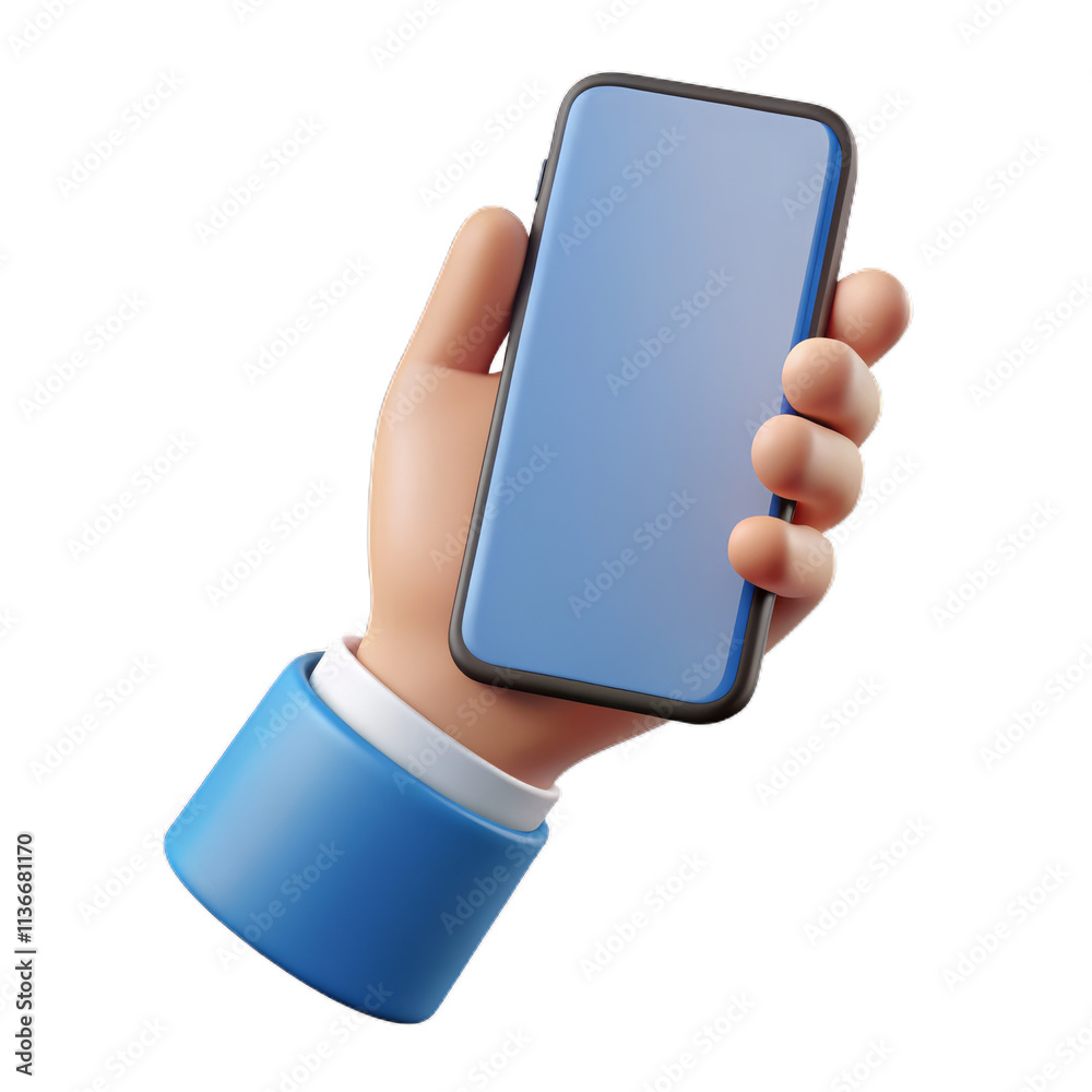 hand holding mobile phone 3d illustration Stock Photo | Adobe Stock