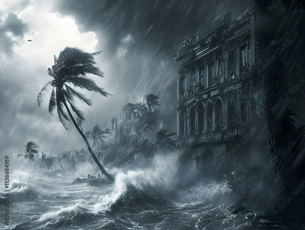 hurricane natural disaster rainstorm flooding typhoon coastal area ...