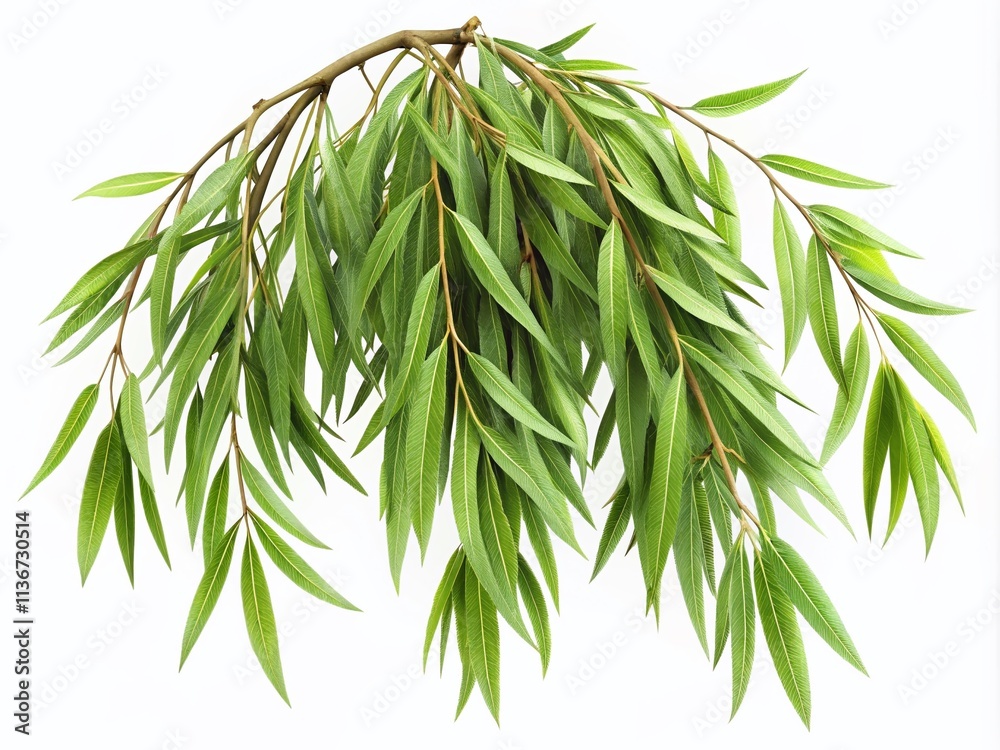 ภาพประกอบ Stock Weeping Willow Tree Top View, Macro Photography, 3D ...