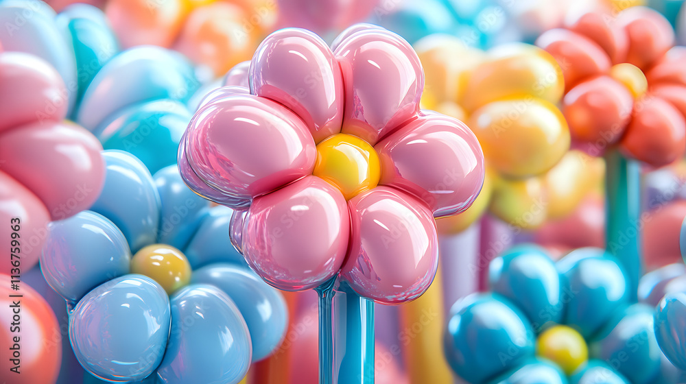 Eye-Catching 3D Inflatable Cute Flowers in Z Brush Style with Kawaii ...