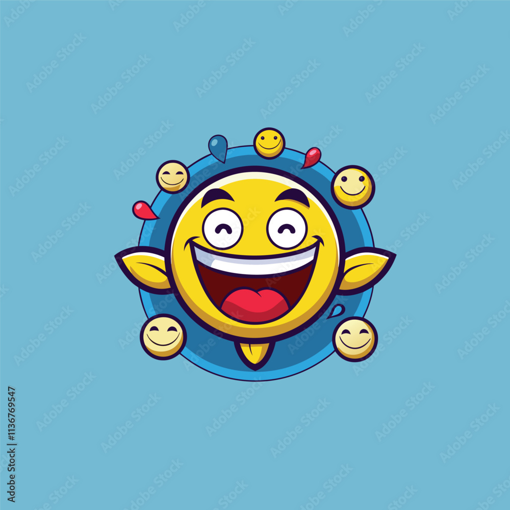 Emoticons vector set. Emoji smiling face or yellow emoticon with ...