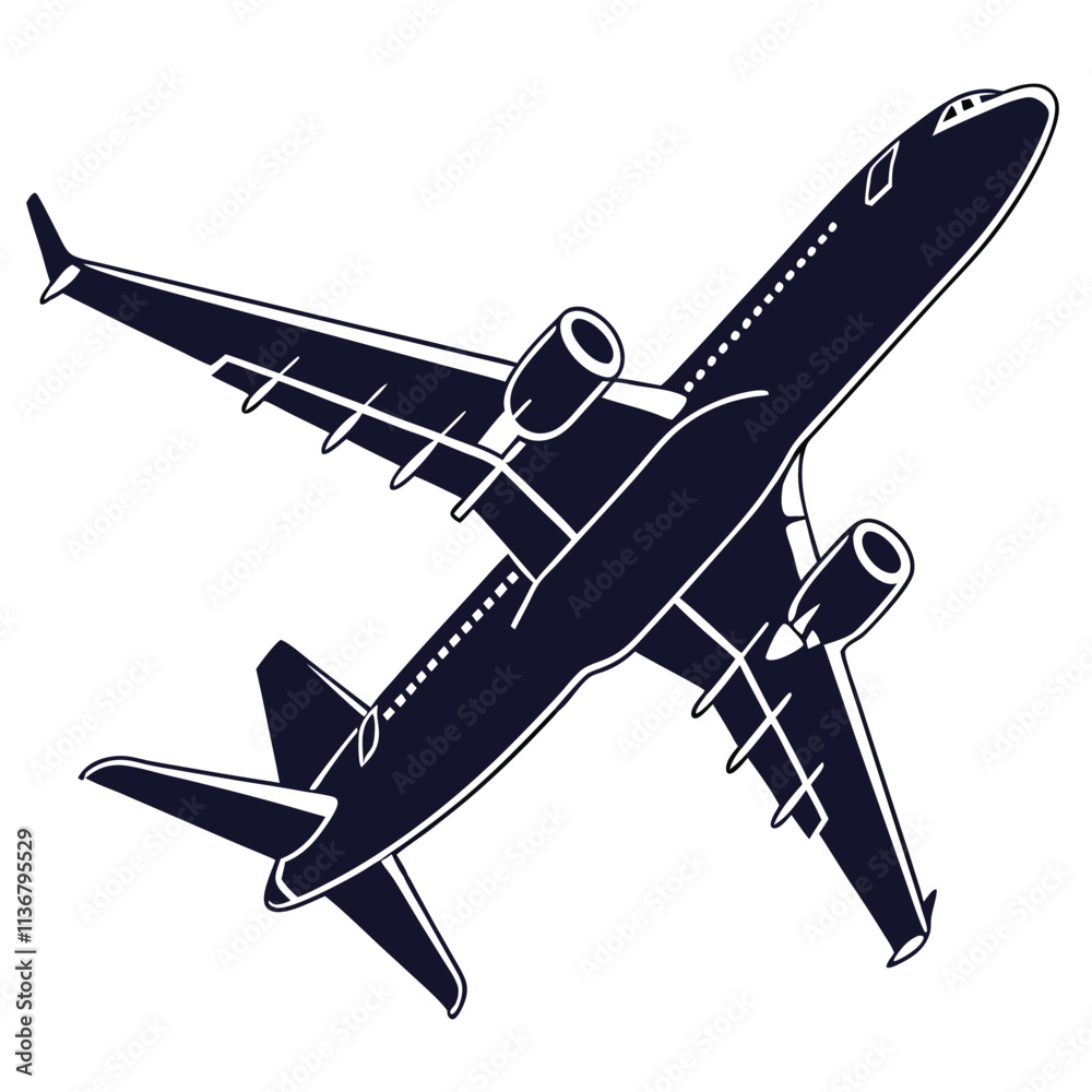 Vintage Military Airplane Vector Illustration Stock Vector | Adobe Stock