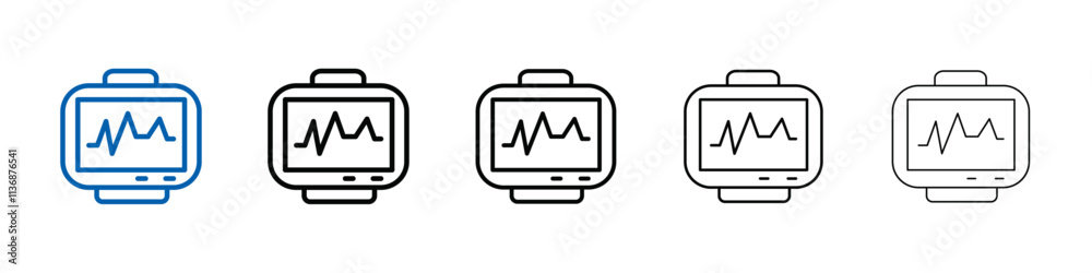 ECG monitor icon Outline vector logo for web ui Stock Vector | Adobe Stock