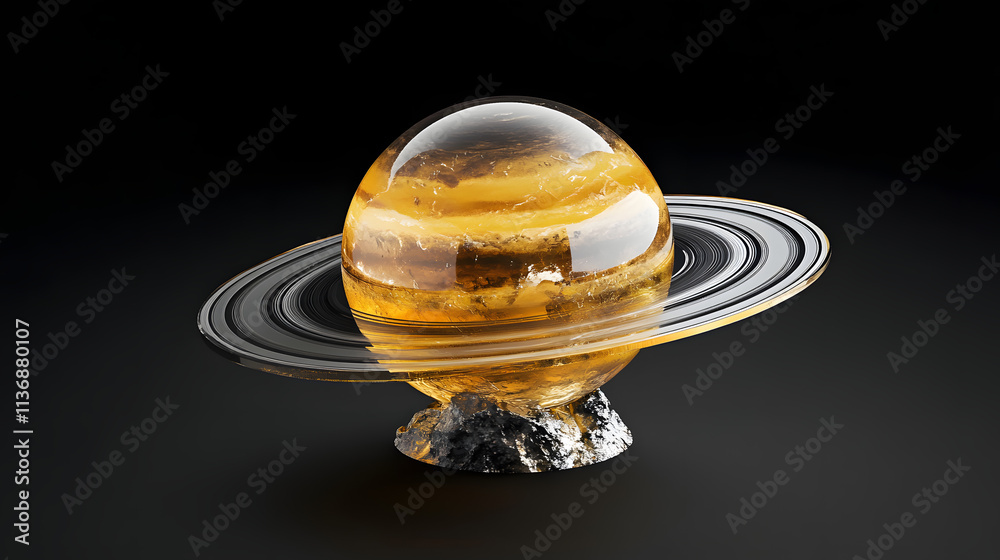 A Captivating 3D Printed Model of Saturn in a Spherical Design with ...