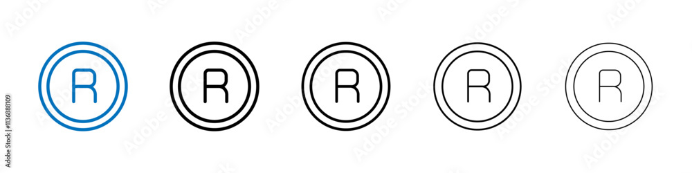 Registered trademark symbol Outline vector logo for web ui Stock Vector ...