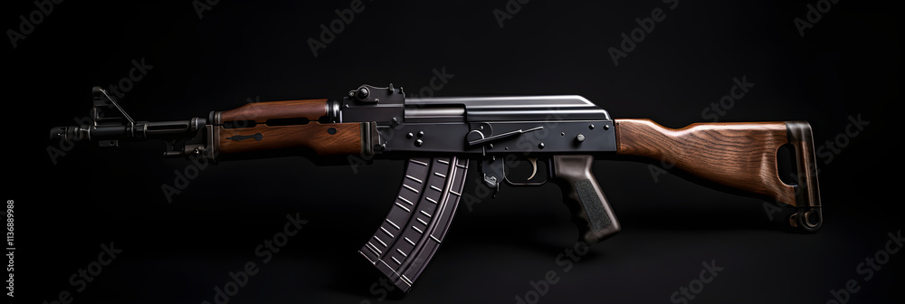 Gritty and Detailed Representation of the Classic AK-47 Assault Rifle, Highlighting ...