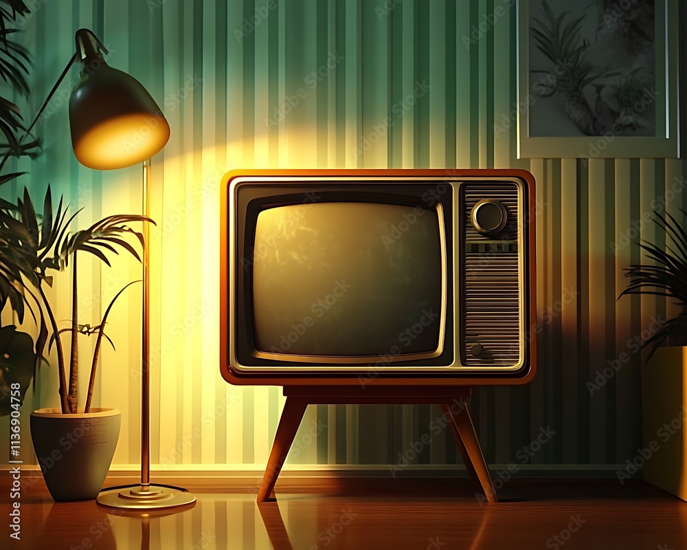 Vintage Television Silhouette Art: Retro 3D Model Renderings for ...