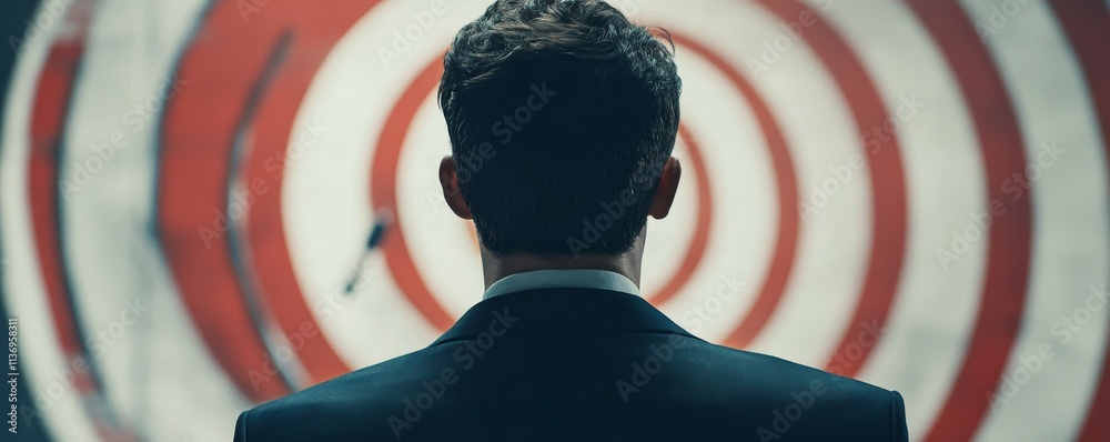 Professional businessman concentrating on visual operations symbol ...
