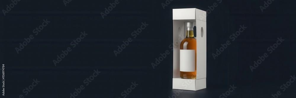 Carton box dieline template for bottle packaging mockup with cutout ...