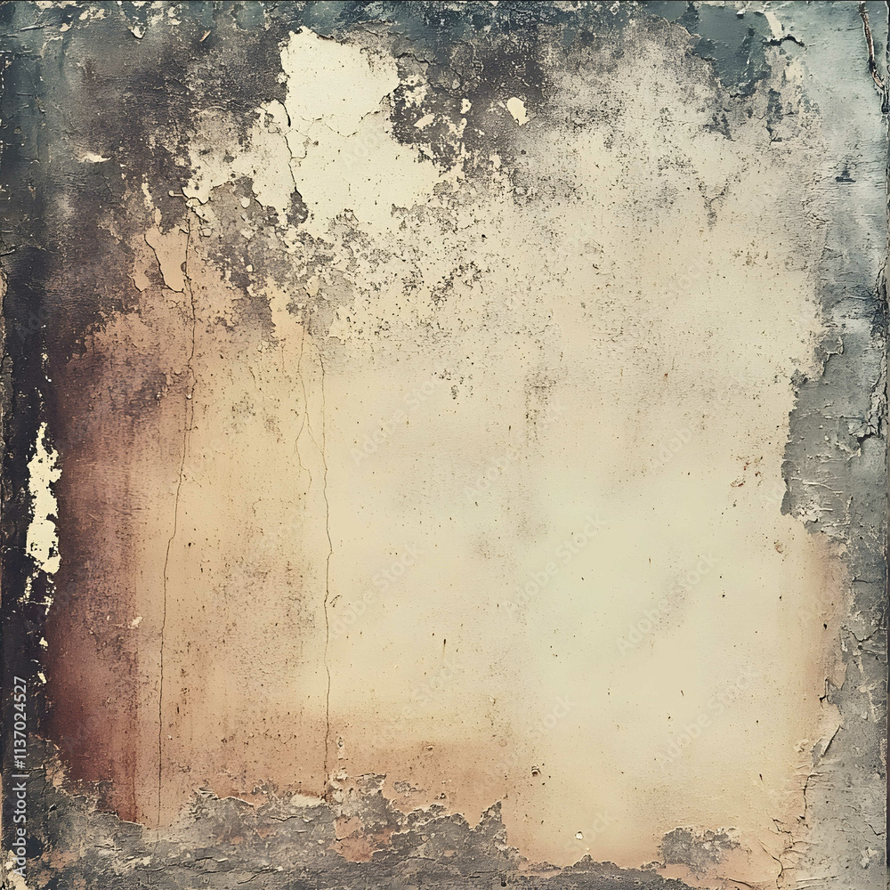 An old faded photograph with a vintage look The colors are muted and ...