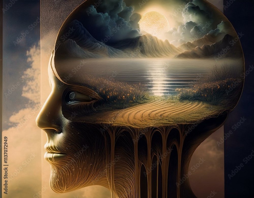 Various landscapes and similar images in the human brain region ...