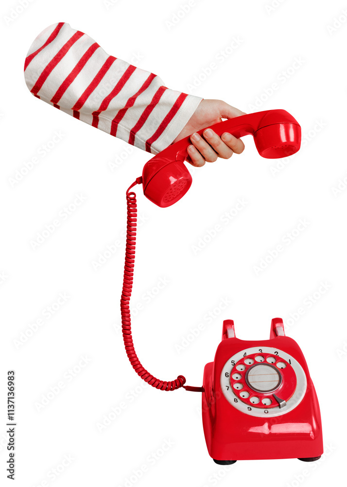 Red telephone png sticker, transparent background Stock Photo | Adobe Stock