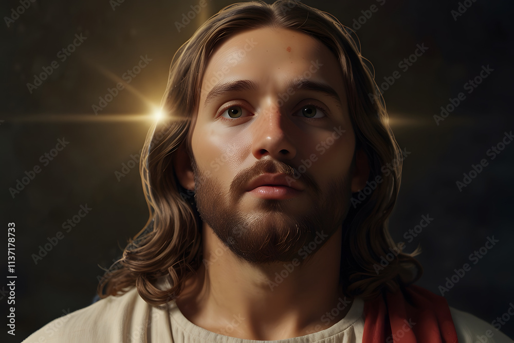 4k resolution hyper realistic high detail image of Jesus Christ Stock Illustration | Adobe Stock