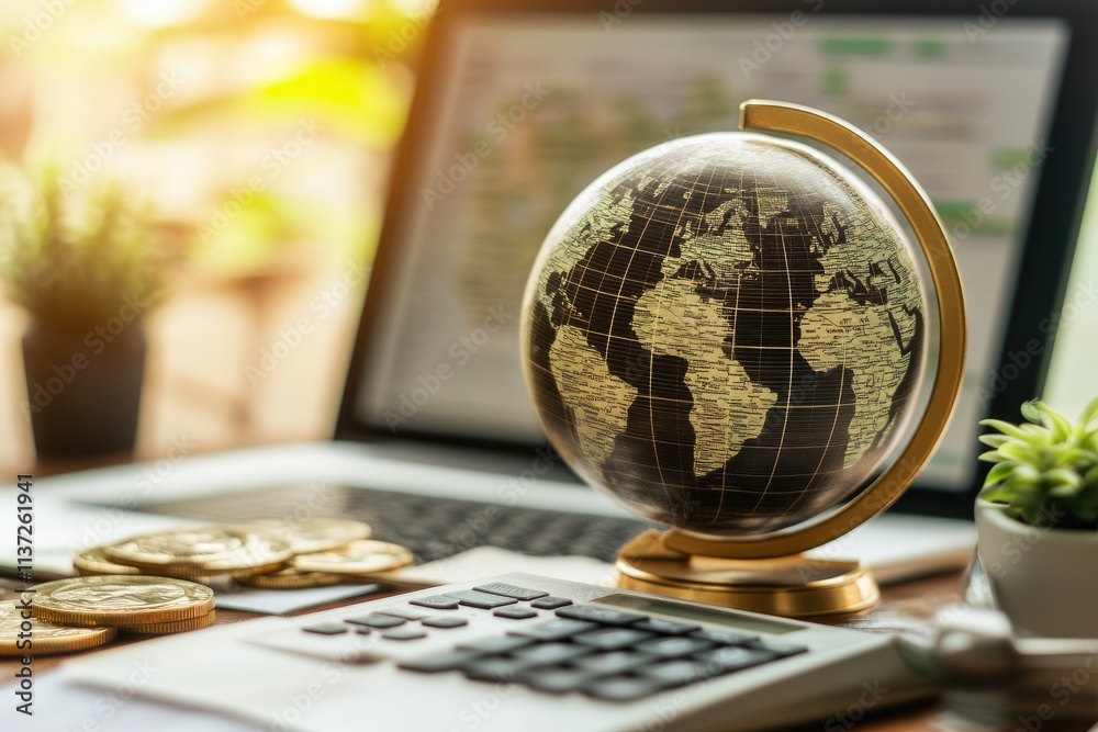 Foreign currency exchange, interbank payment - illustration of global ...