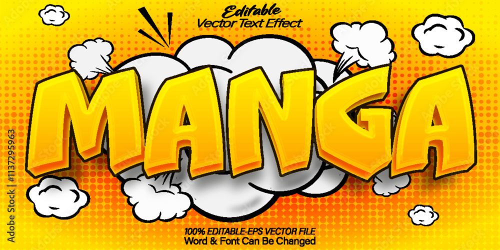 Manga Vector Text Effect Editable Alphabet Anime Japan Drawing Pop ...