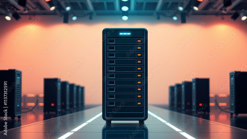 NAS Server Icons - Big Data Hardware Symbols, Colorful Line, Glyph ...