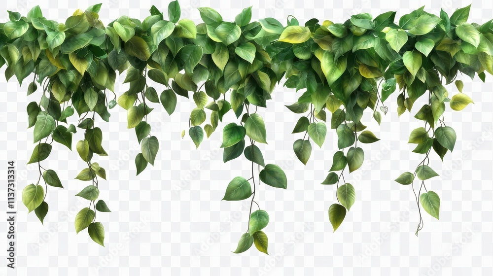 Tropical creeper border hanging, isolated on transparent background ...