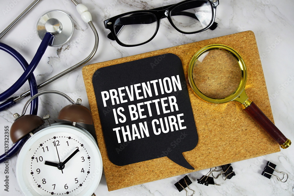 Prevention Is Better Than Cure text on speech bubble with alarm clock ...