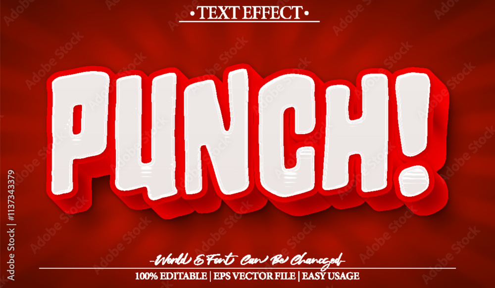 Red Punch Vector Text Effect Editable Alphabet Cartoon Amazed Stock ...