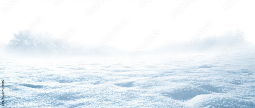 Snowy hill with soft snow on a transparent background. Realistic snow ...