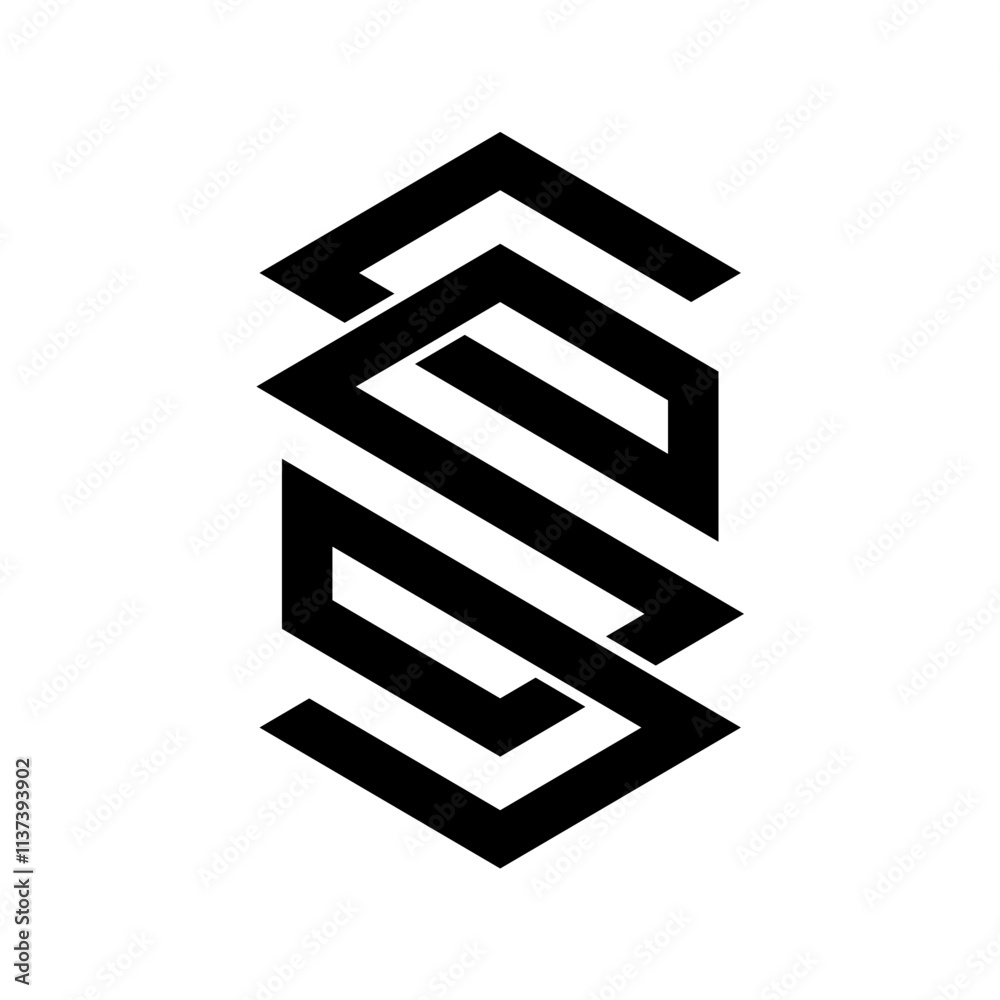 Monogram Letter SSS Logo Design Stock Vector | Adobe Stock