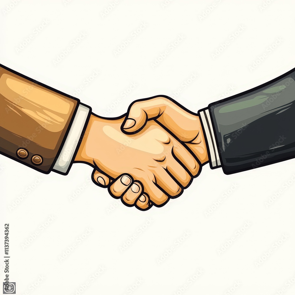 Design of happy business handshake icon logo illustration isolated on ...