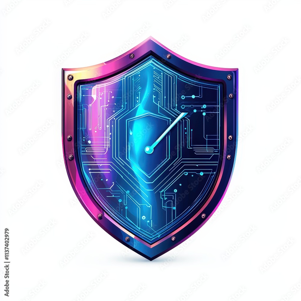 Design of cyber security shield icon logo illustration isolated on ...