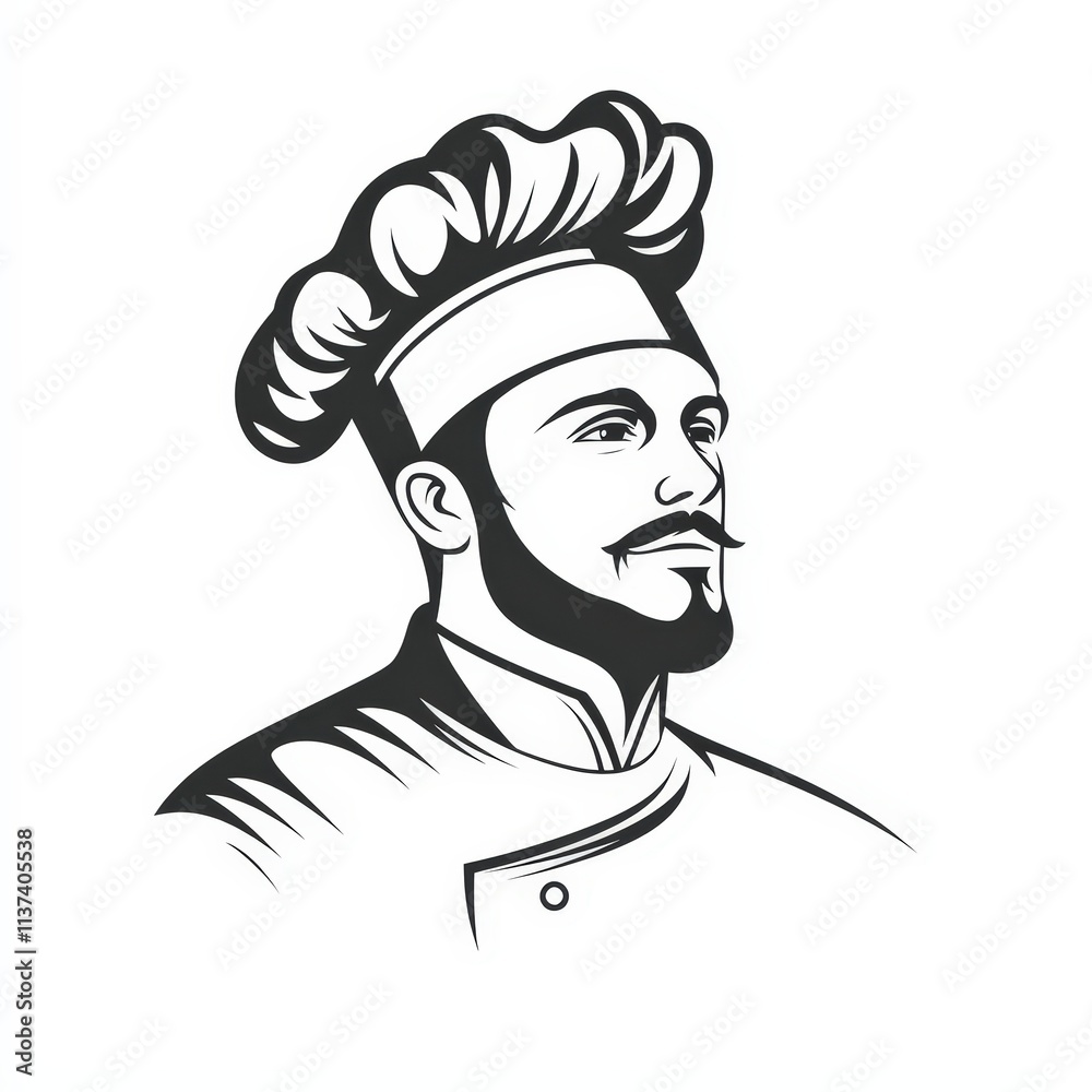 Design of chef icon logo illustration isolated on white background ...