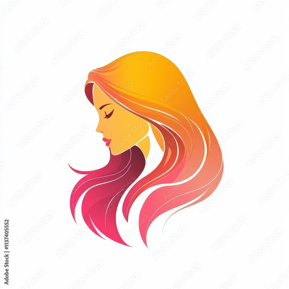 Design of female icon logo illustration isolated on white background ...