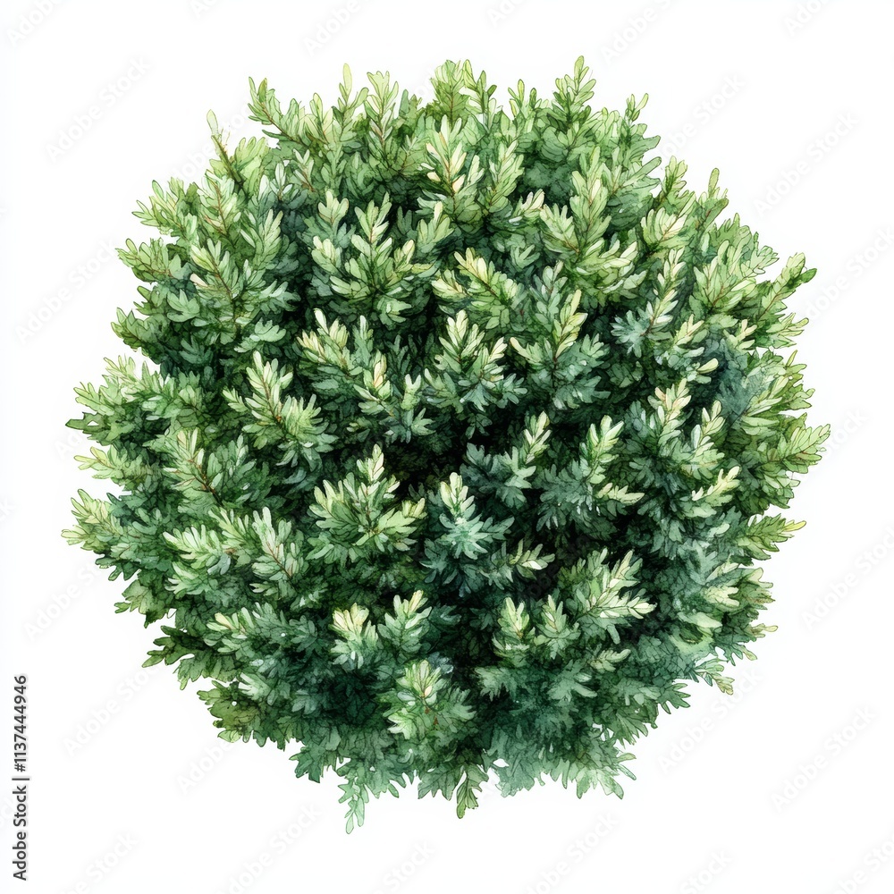 Watercolor illustration of Thuja occidentalis, Eastern Arborvitae from ...