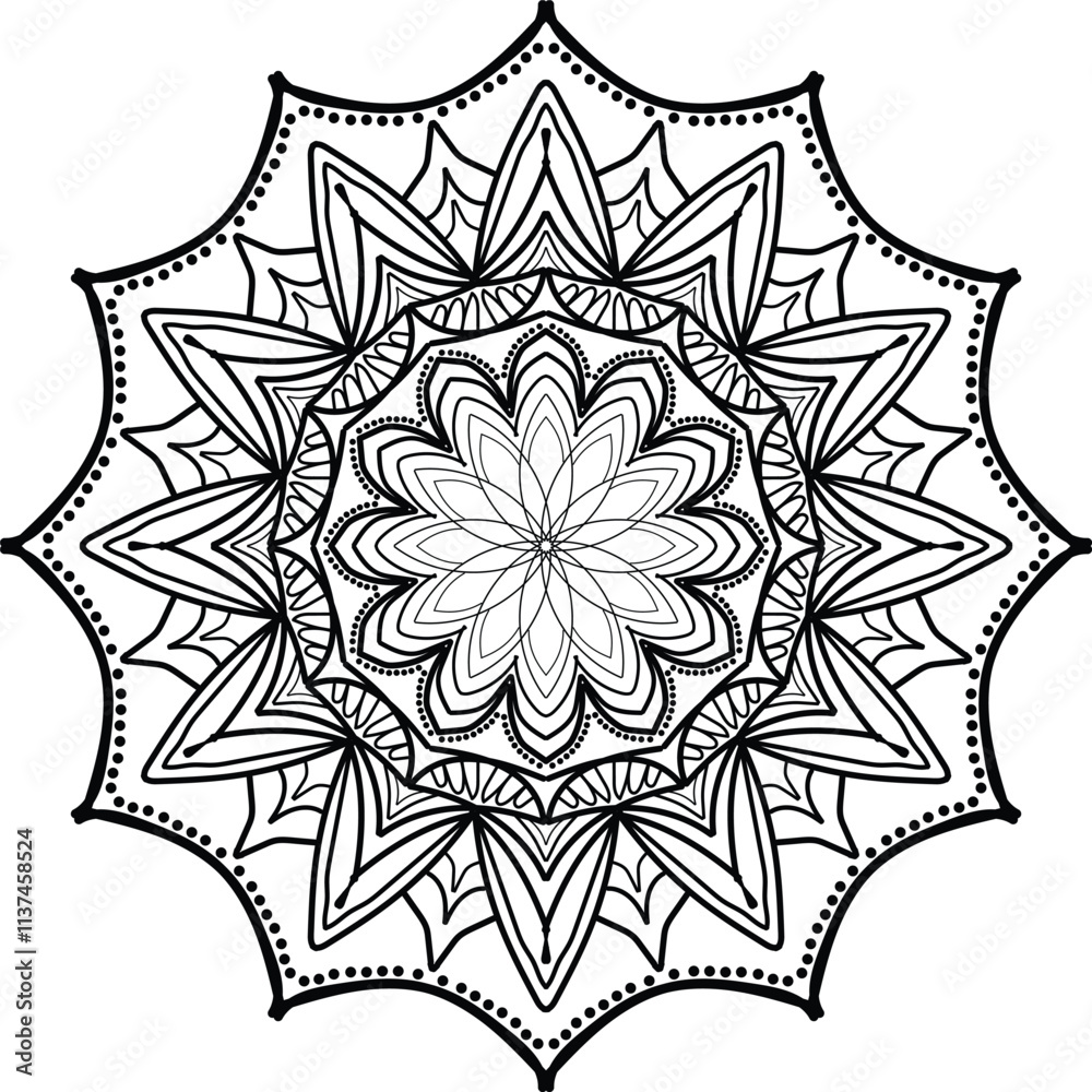 line art mandala design and illustrator Stock Vector | Adobe Stock