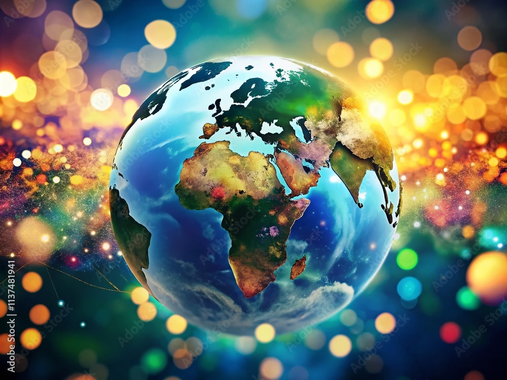 Earth Infographic: Global Data Visualization, World Map, Planet Earth ...