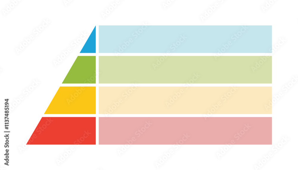Levels of triangular pyramid. Half triangle pyramid chart. Maslow layer ...