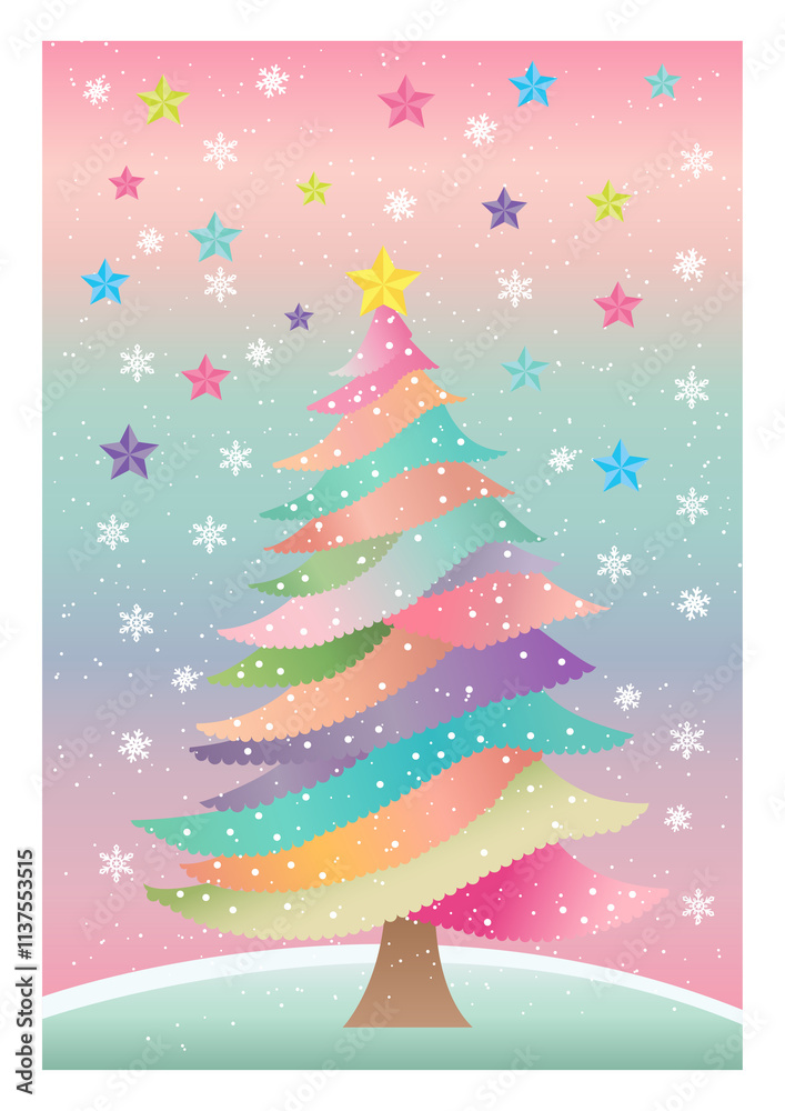 This vibrant fantasy Christmas tree poster is perfect as a poster, book ...