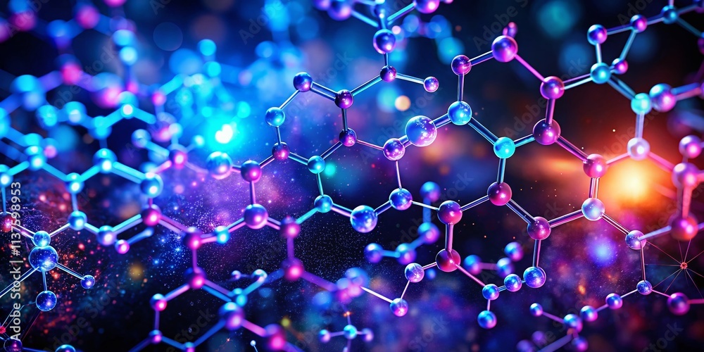 Night Photography Chemical Formula Background: Illuminated Molecular ...