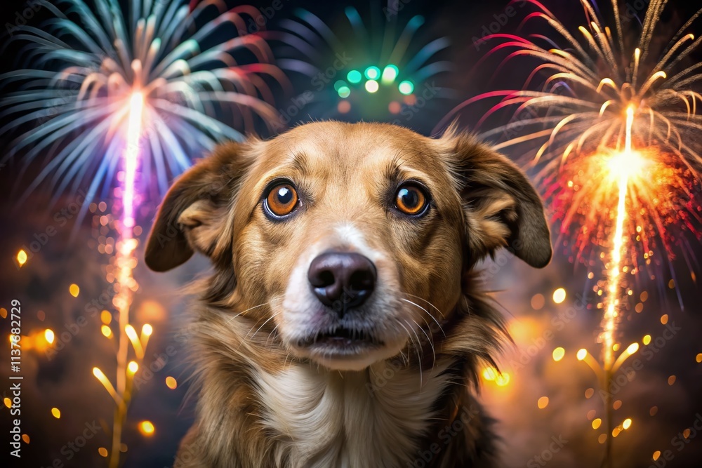 Macro Photography of a Dog Showing Fear During Fireworks with a Focus ...