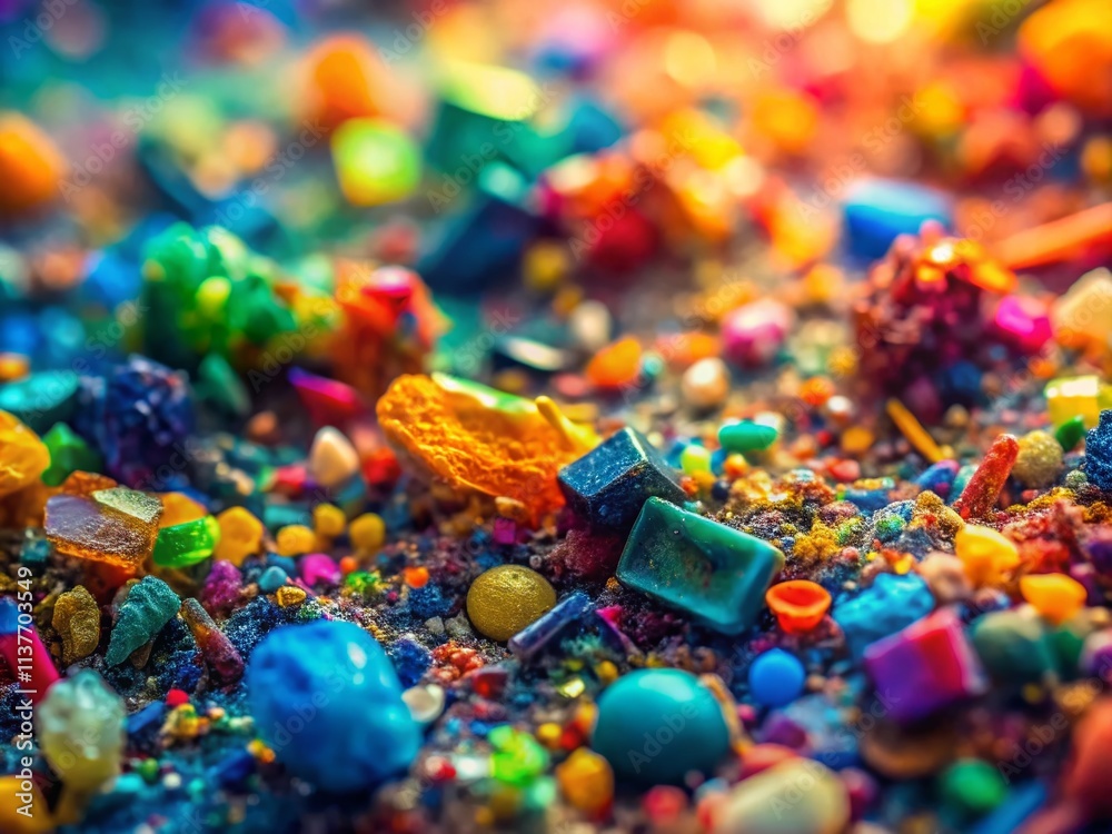 Microplastic Pollution: Colorful Generative AI Images, Environmental ...