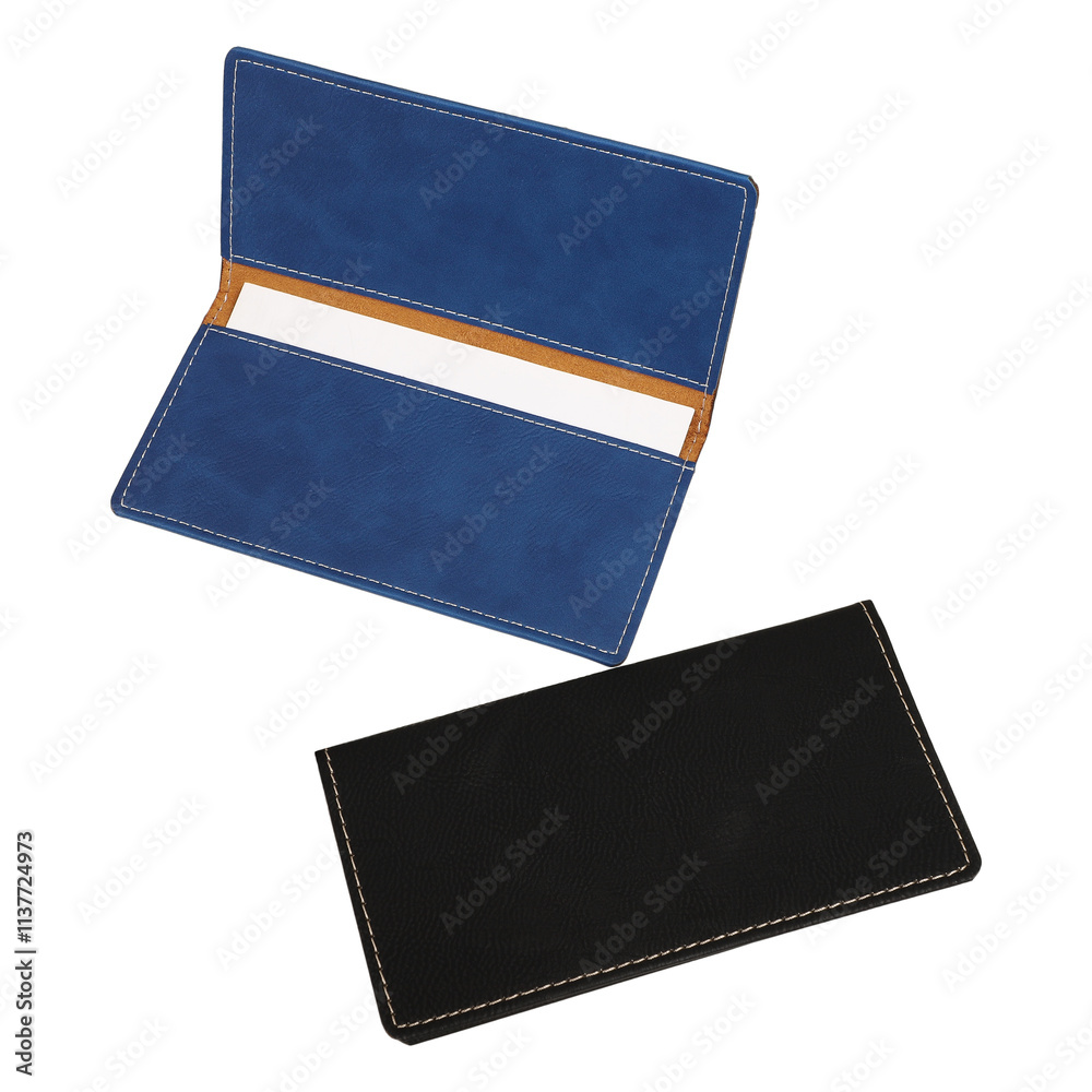 Colorful leather checkbook, clamshell and stitched checkbook blank ...