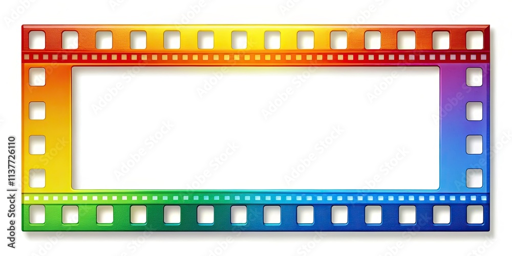 Retro film negative, cinematic blank frame; ideal photography prop for ...